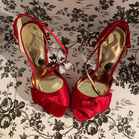 Nina | Shoes | Nina Size 8 Red Satin High Heels | Poshmark